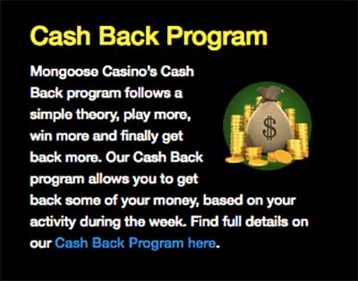 Mongoose Cash Back Loyalty Program - Play & receive money back